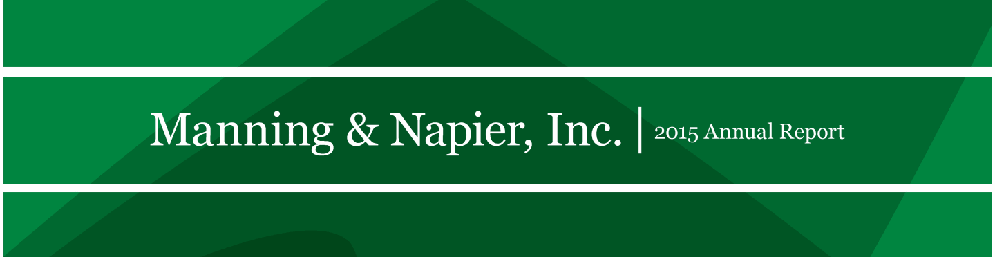 Manning & Napier, Inc. 2015 Annual Report
